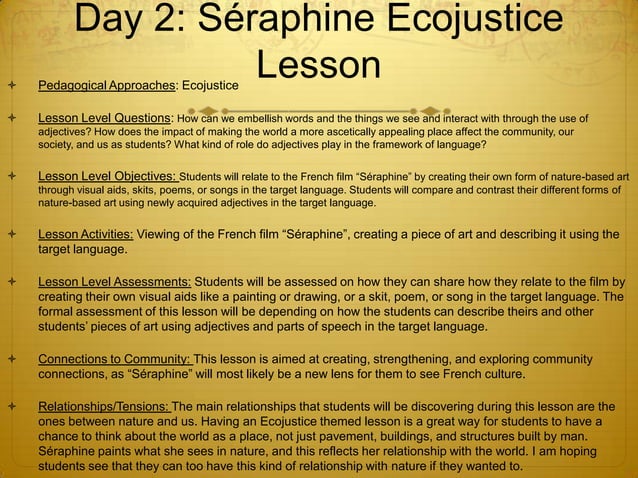 Transformative French Unit Plan | PPT