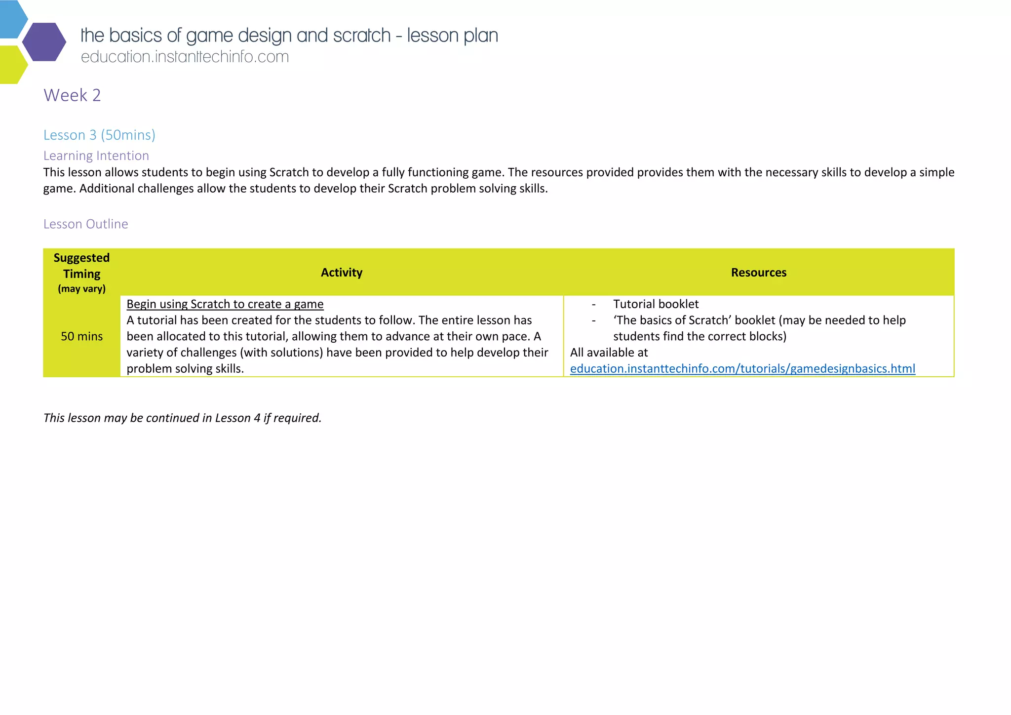 The Basics of Game Design and Scratch - Unit Plan | PDF