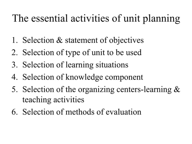 Unit plan | PPTX