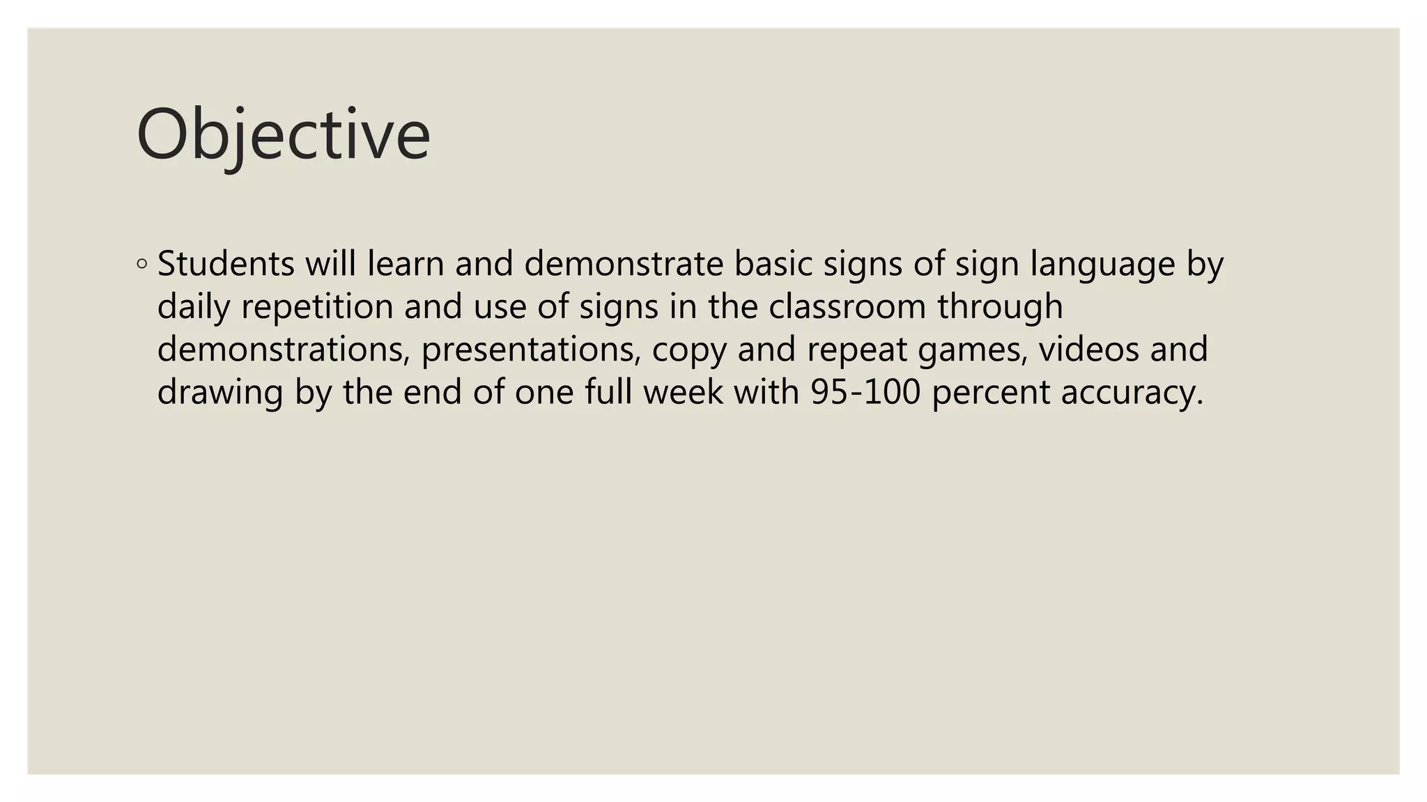 sign language unit plan | PPTX | Special Education | Education