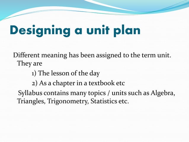 Unit plan | PPT