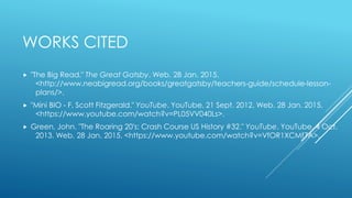 Unit Plan The Great Gatsby | PPTX