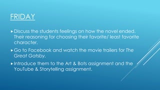 Unit Plan The Great Gatsby | PPT