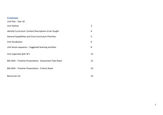 Unit Plan - Year 10 - Big Ideas of Science | DOCX