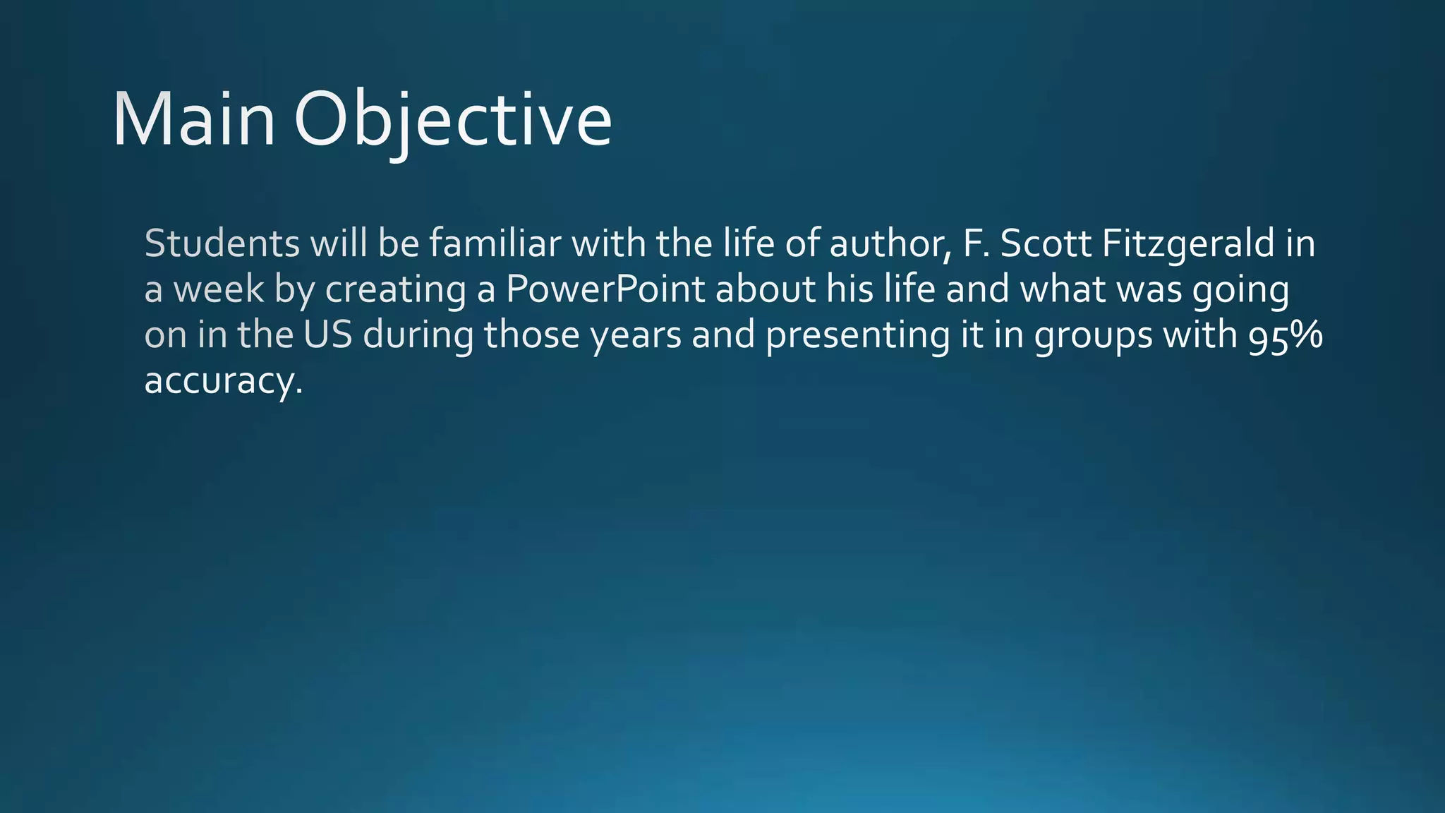 F. Scott Fitzgerald Unit Plan | PPTX