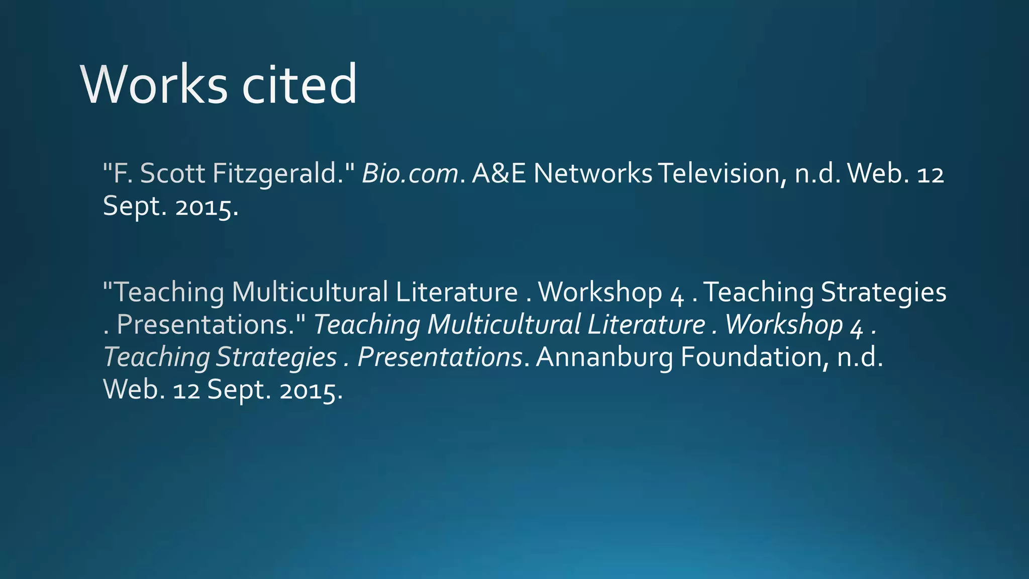 F. Scott Fitzgerald Unit Plan | PPTX