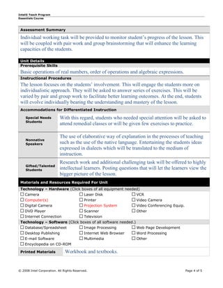 Unit plan math | DOC