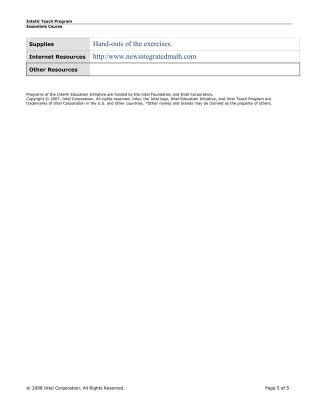 Unit Plan Math Unit Plan Math