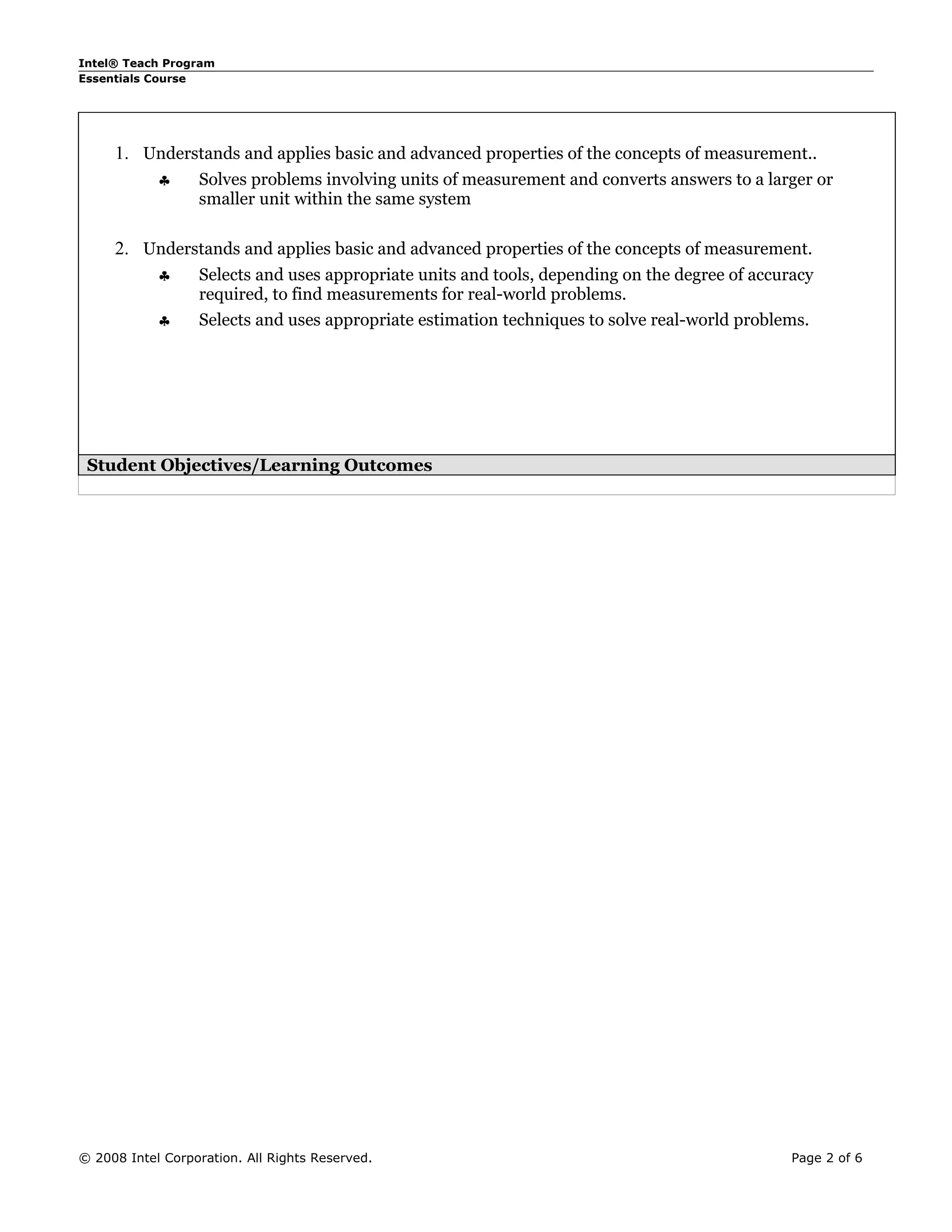 Unit plan measurement | PDF