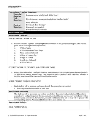 Unit plan measurement | PDF