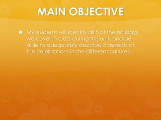 Unit Plan Días Feriados | PPTX