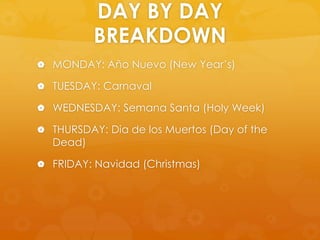 Unit Plan Días Feriados | PPTX