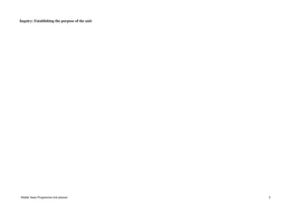 IB MYP 5 Unit Planner Short Film English | PDF