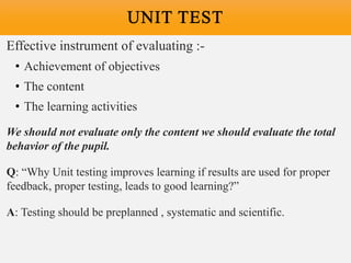 Unit planning and unit test | PPTX