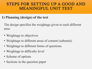 Unit planning and unit test | PPTX