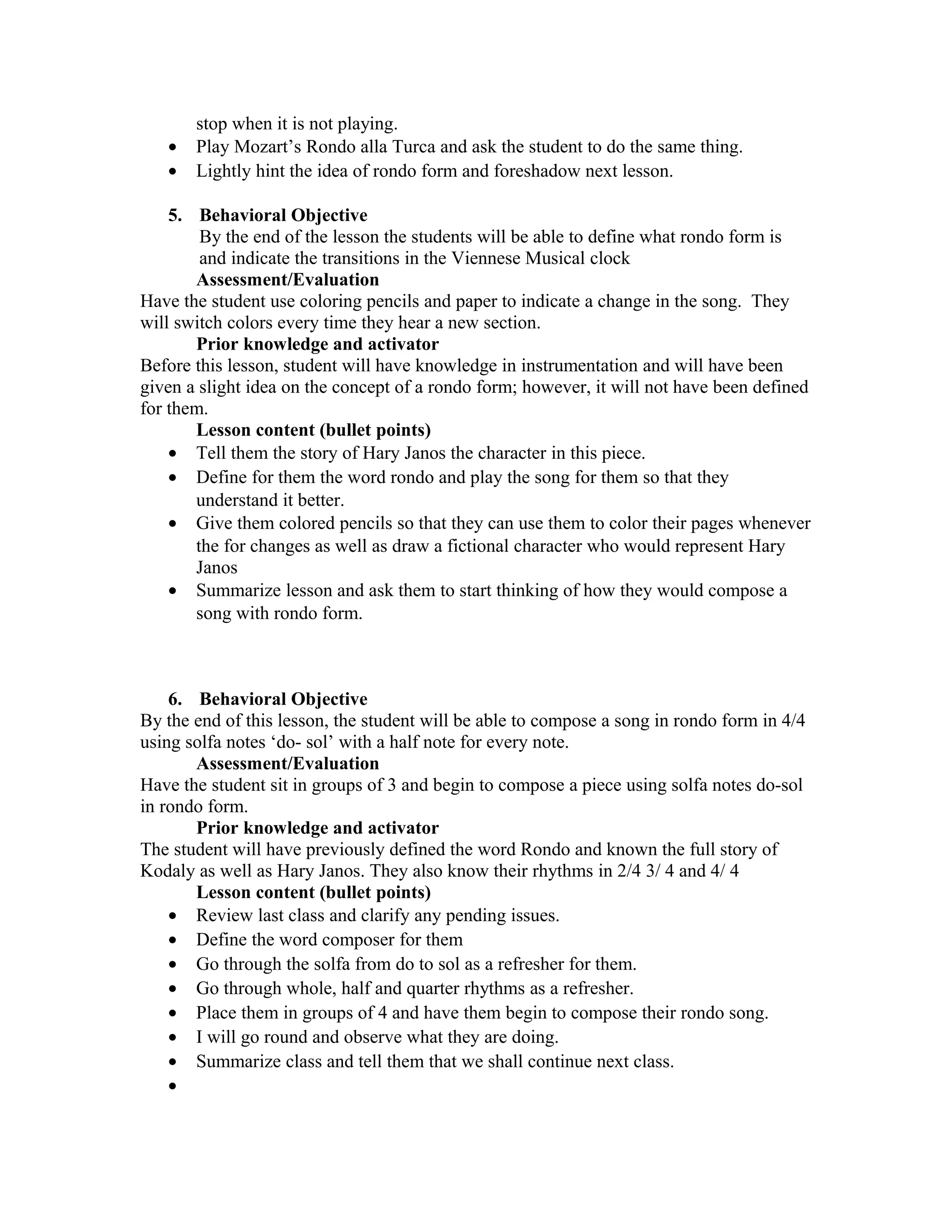 Unit plan outline | DOC