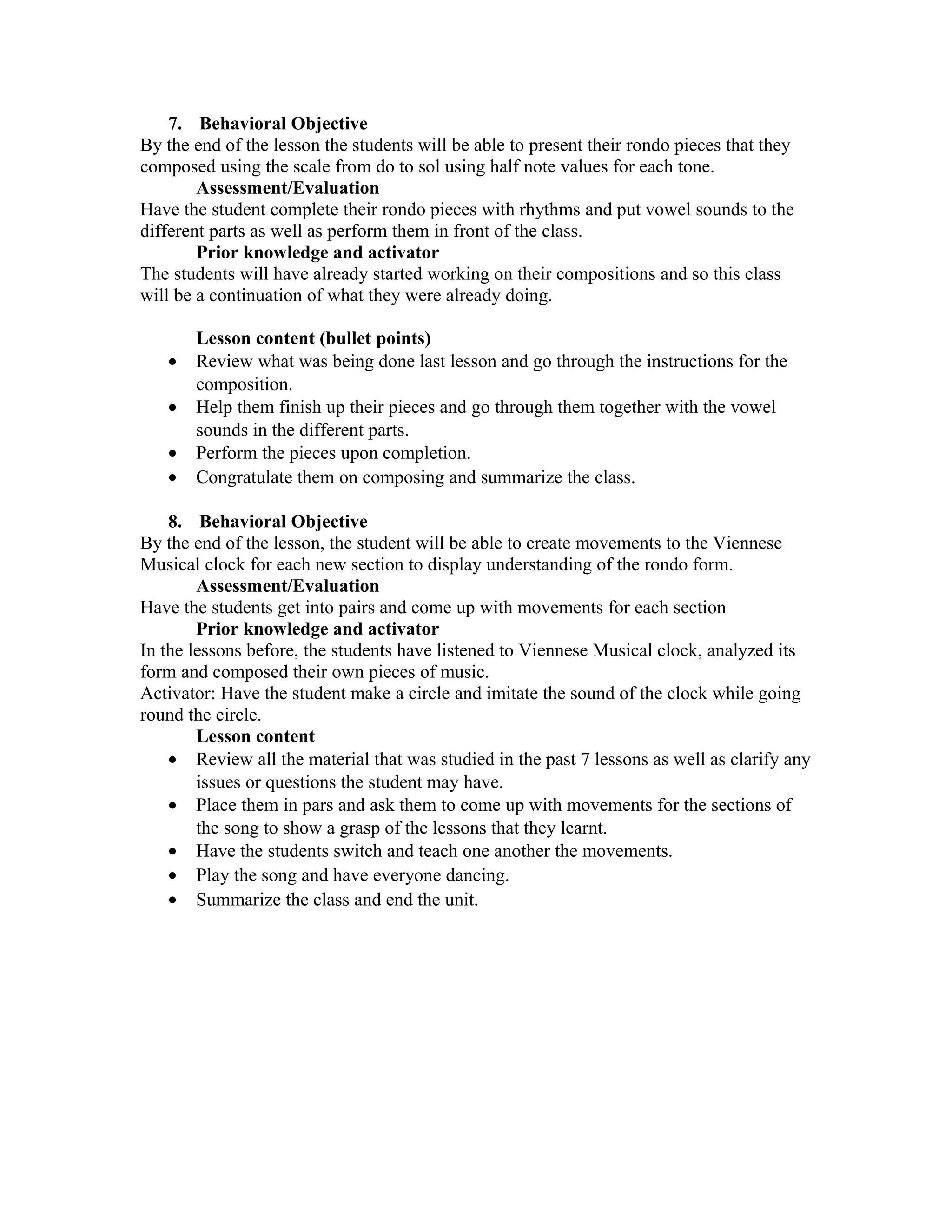 Unit plan outline | DOC