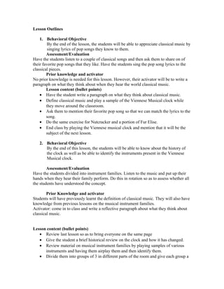 Unit plan outline | DOC