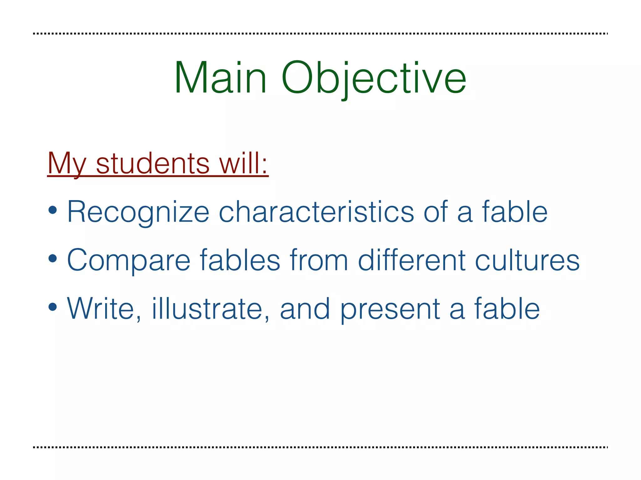 Fables Unit Plan Power Point | PPT
