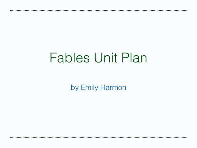 Fables Unit Plan Power Point | PPT