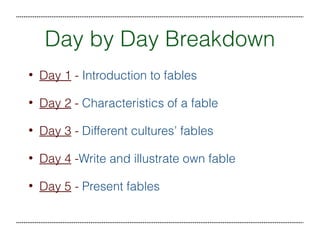 Fables Unit Plan Power Point | PPT