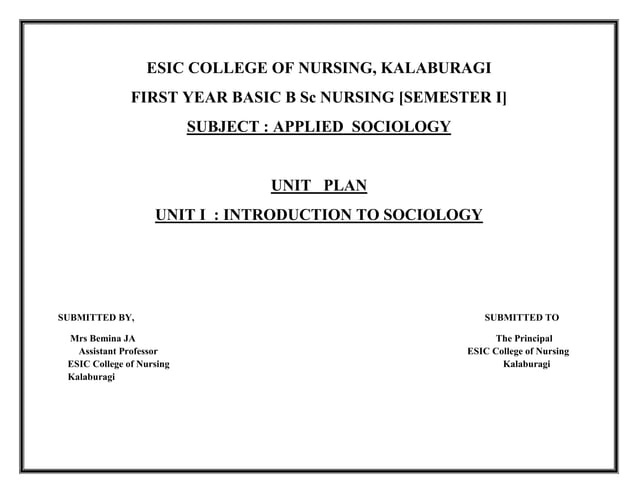 UNIT PLAN SOCIOLOGY.docx | Educational Assessment | Education