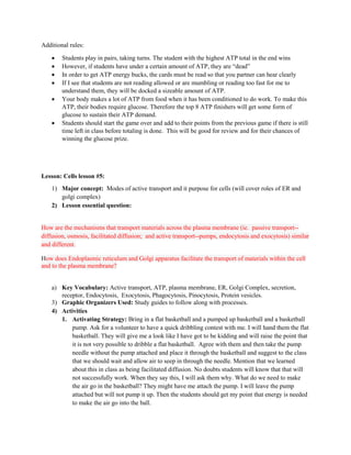 Unit Plan on Cells | PDF