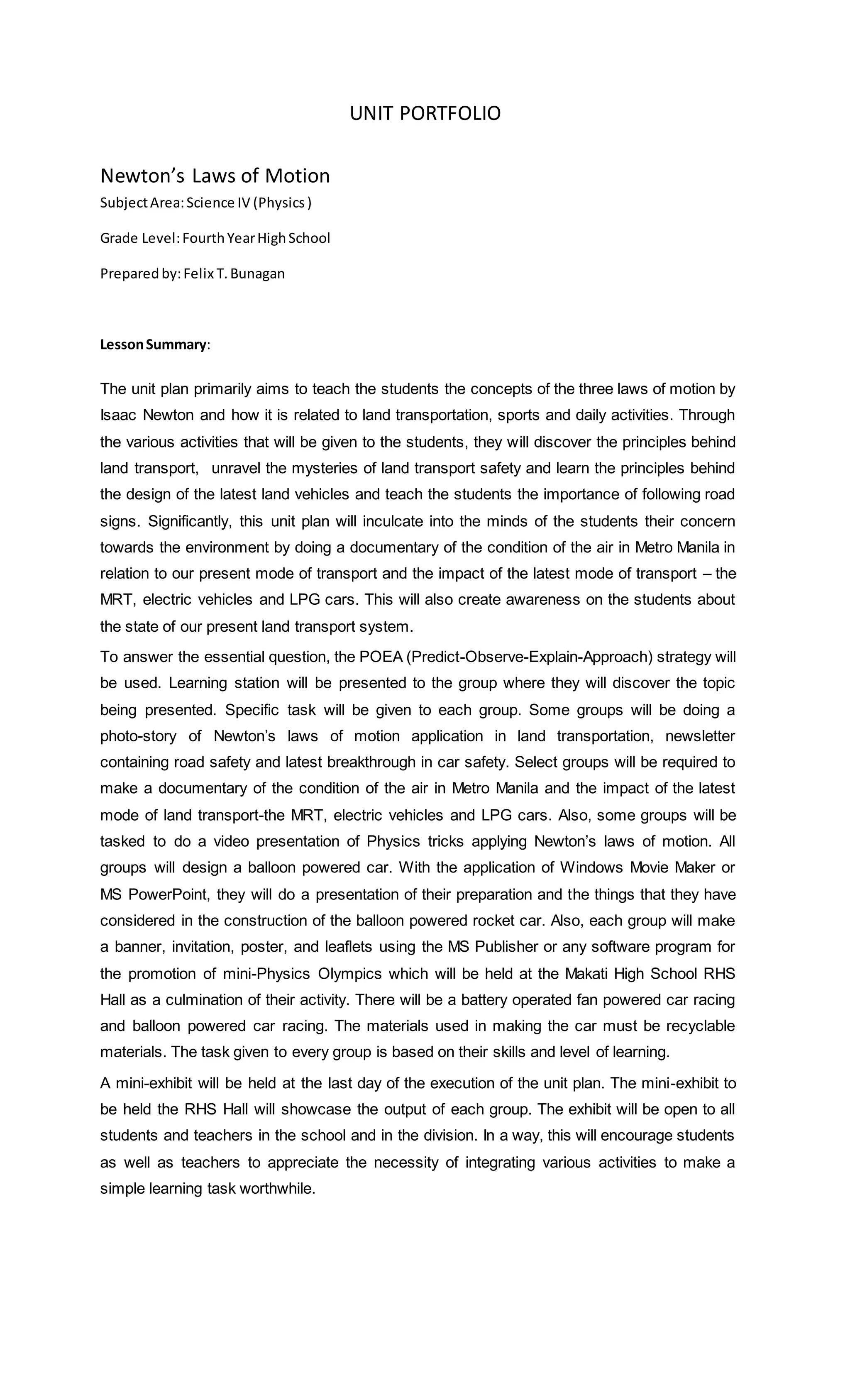 Unit portfolio | DOCX