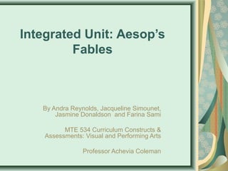 Integrated Unit of Study: Aesop's Fables | PPT