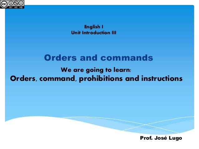 Unit presentation iii orders and commands