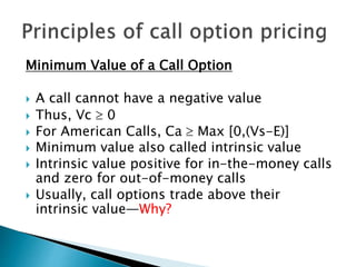 Unit principles of option pricing call | PPTX