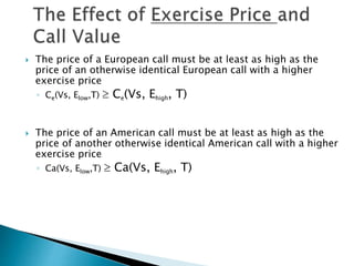 Unit principles of option pricing call | PPTX