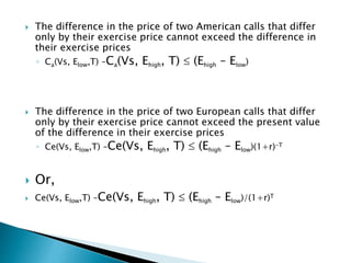 Unit principles of option pricing call | PPTX