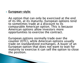 Unit principles of option pricing call | PPTX