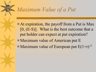 Unit principles of option pricing put | PPT