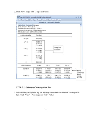 Time series analysis use E-views programer | DOCX | Business Accounting & Finance | Business