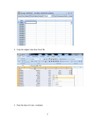 Time series analysis use E-views programer | DOCX