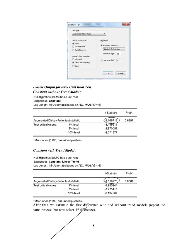 Time series analysis use E-views programer | PDF