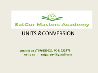 Units conversion CBSE UGC JRF/NET | PPT