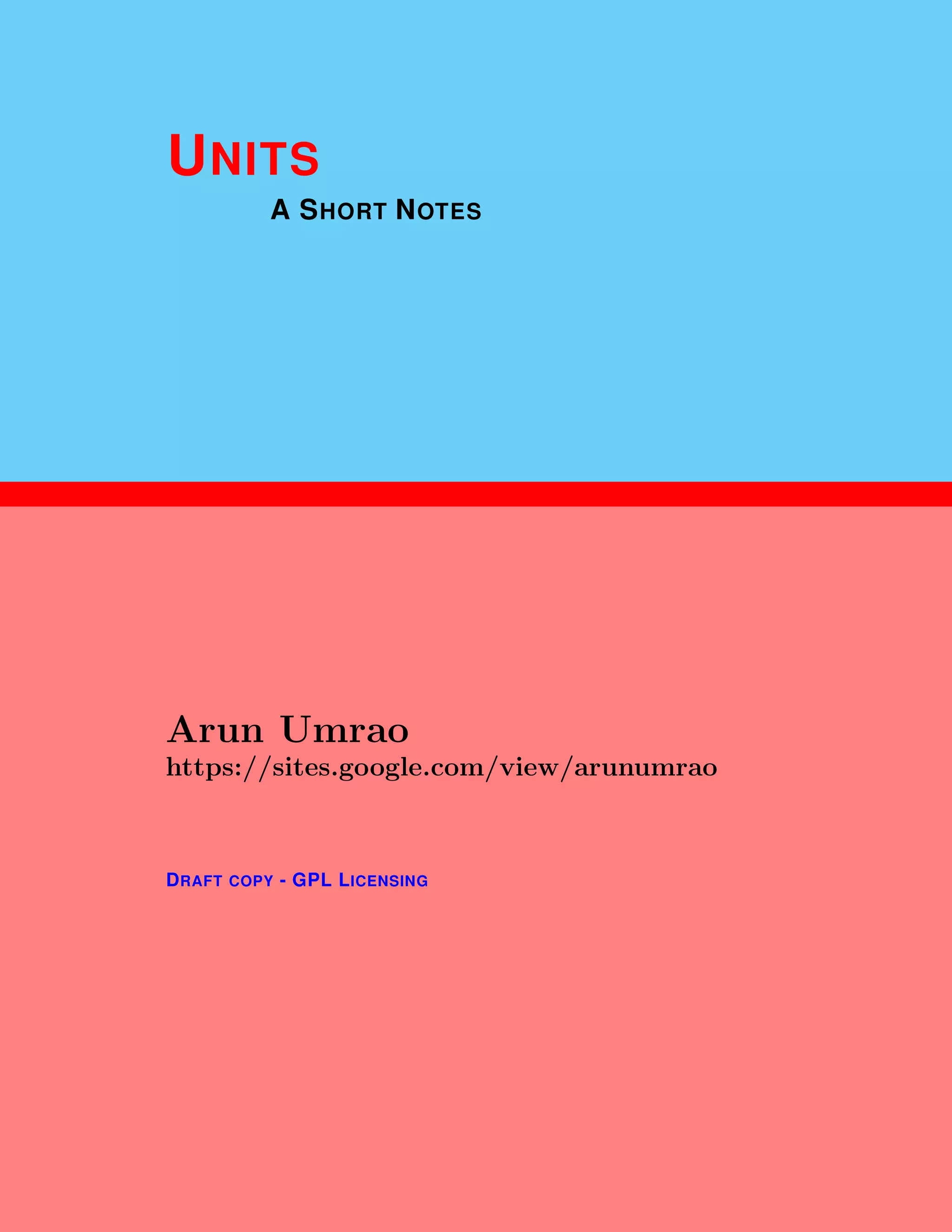 Notes of Units, Dimensions & Errors for IIT JEE by Arun Umrao | PDF