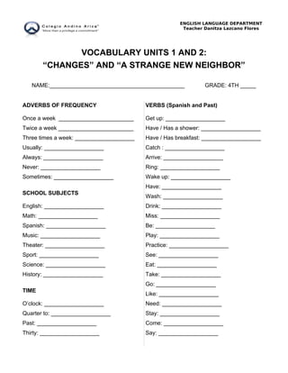 Units 1 and 2 Changes and A Strange New Neighbor | PDF