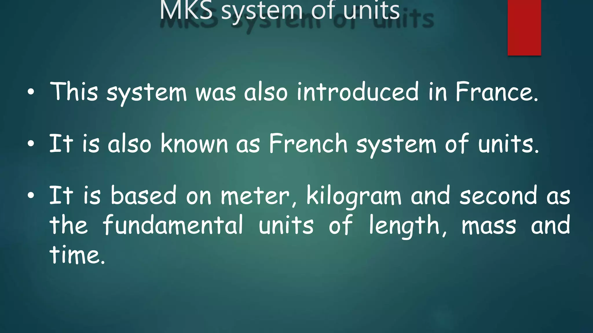 Units and measurements - Basic SI units | PPTX