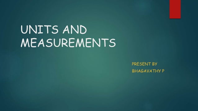 Units and measurements - Basic SI units | PPTX | Physics | Science