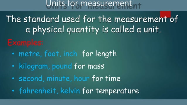 Units and measurements - Basic SI units | PPTX | Physics | Science
