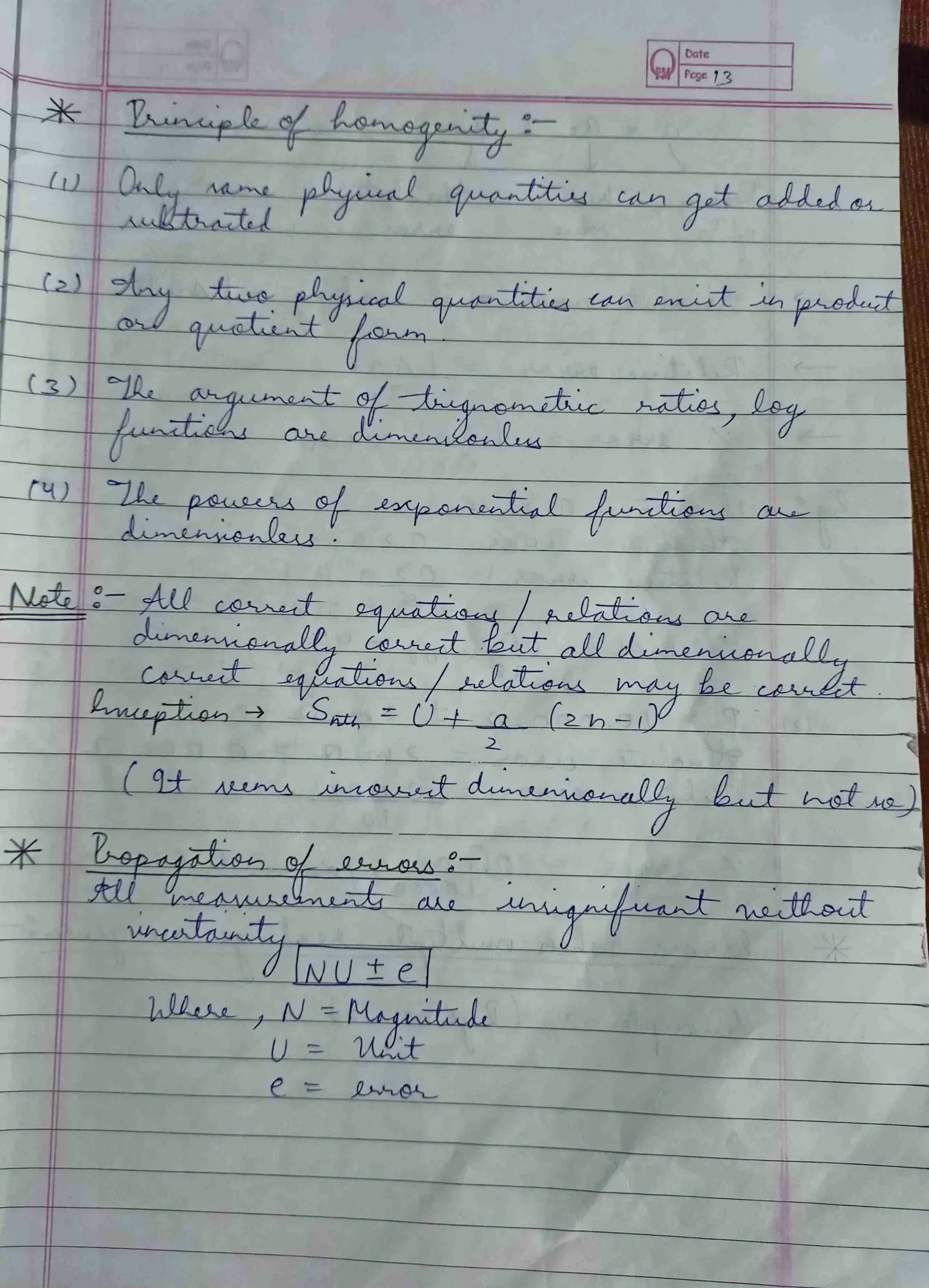 Units and Measurements for class 11 shor notes | PDF