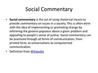 Social Commentary | PPT