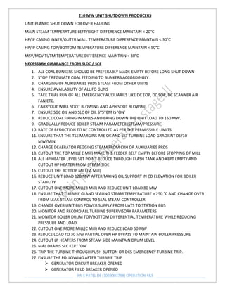 Unit shutdown procedure operation | PDF