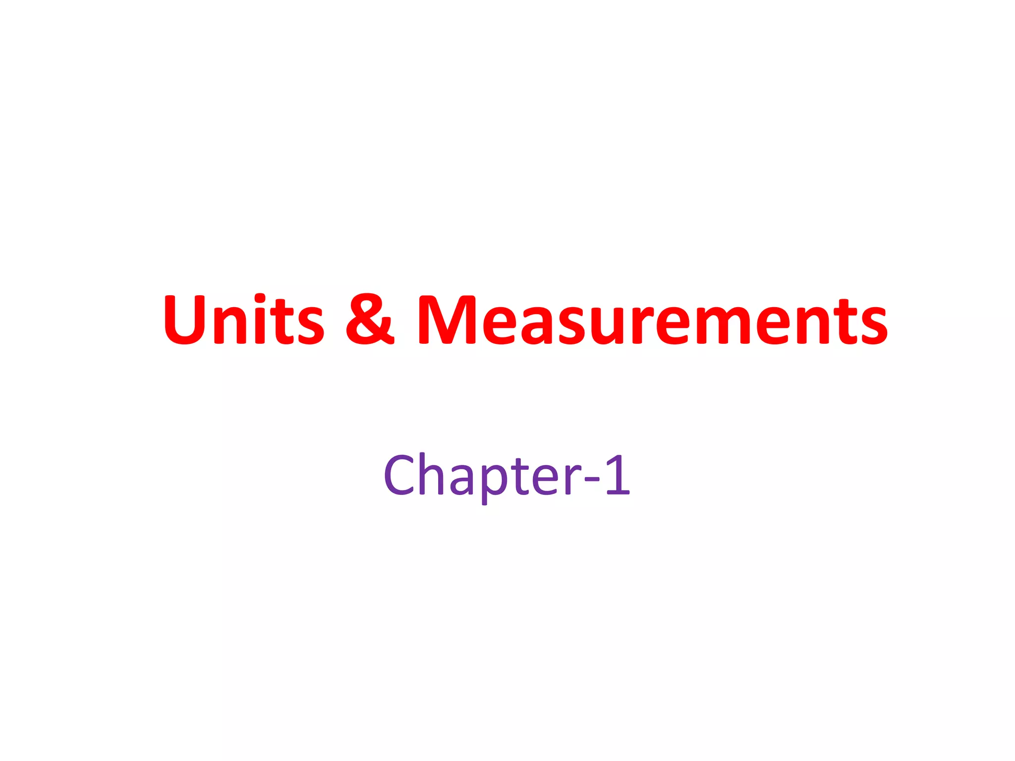 Units & measurements | PPT