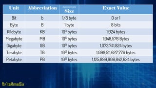 Units of data storage with real life examples | PDF