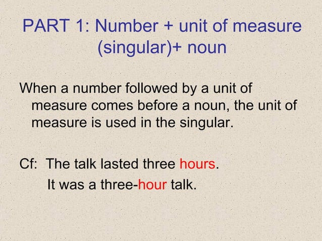 Units of measurement as modifiers | PPT